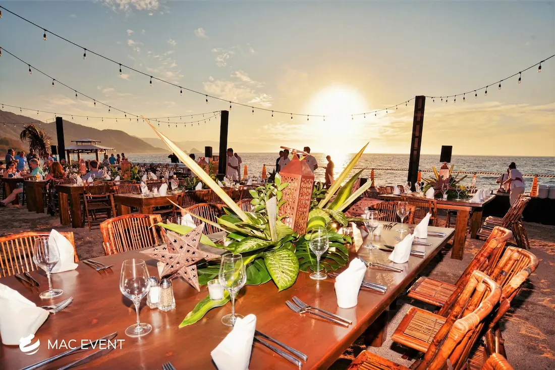 Rectangular Rustic Table for Weddings & Events in Puerto Vallarta