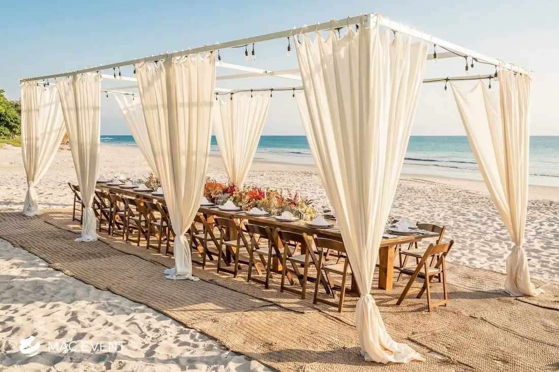 Rectangular Rustic Table for Weddings & Events in Puerto Vallarta
