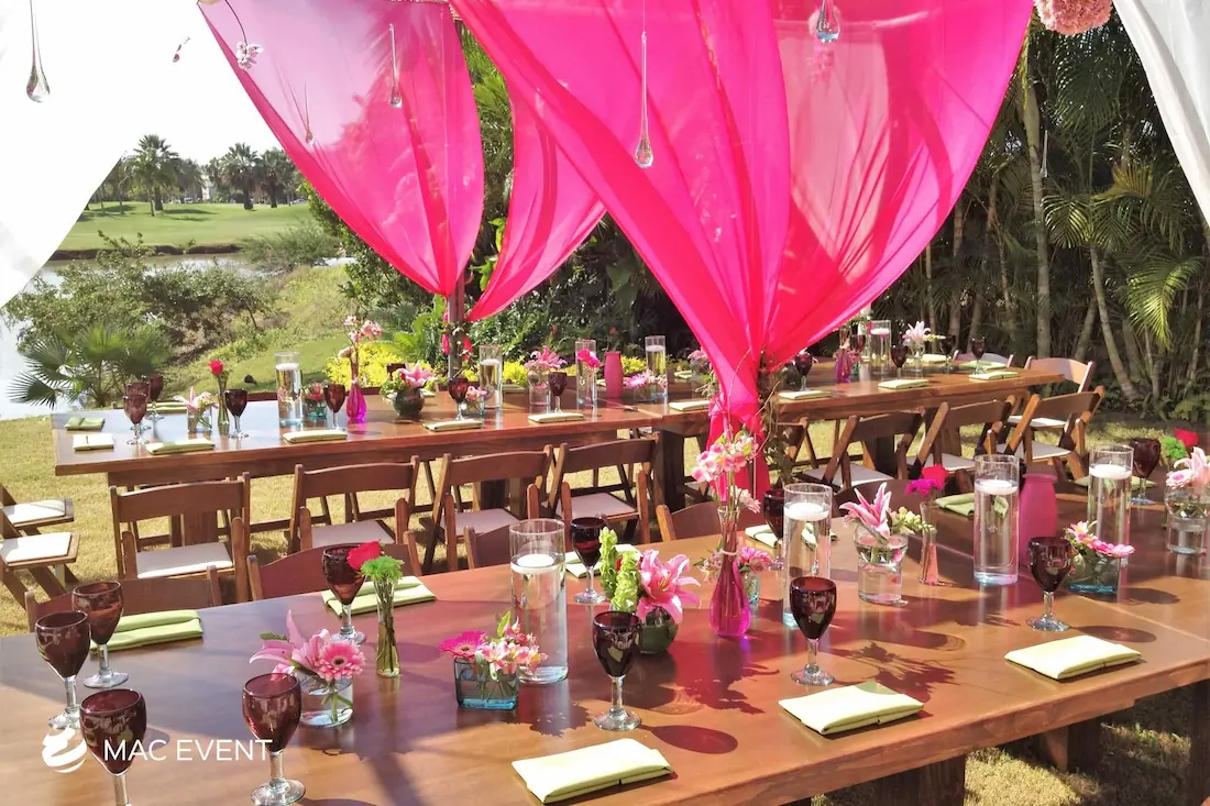Rectangular Rustic Table for Weddings & Events in Puerto Vallarta